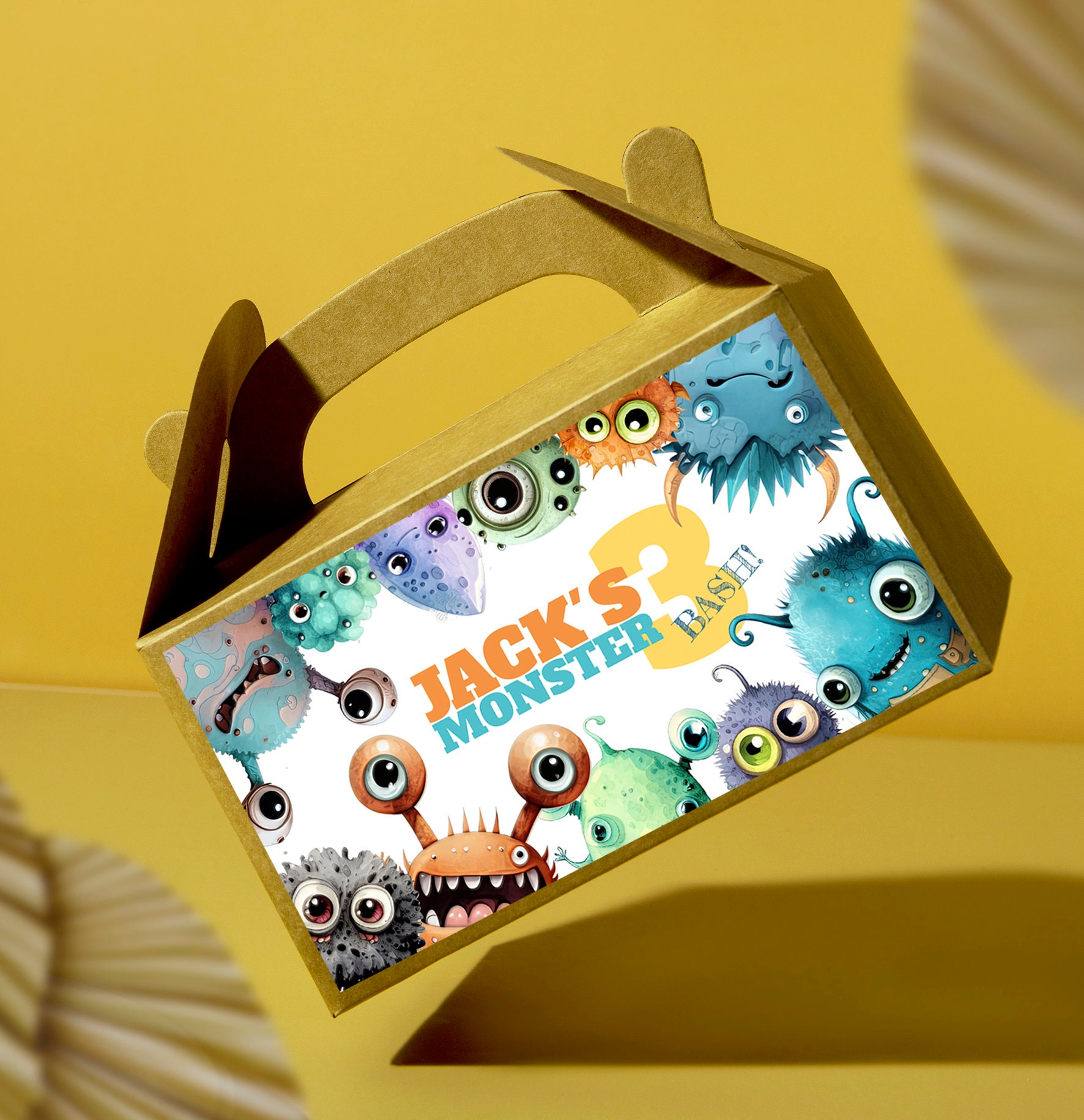 EDITABLE Monster Bash Gable Box Our Little Monster Birthday Party Boy ...