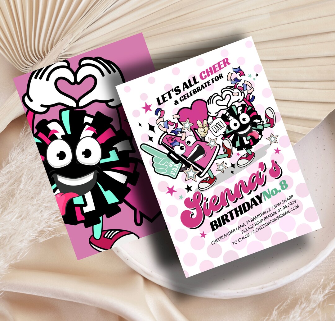 CHEERLEADING Birthday Invitation Sports Birthday Invitation Cheer ...