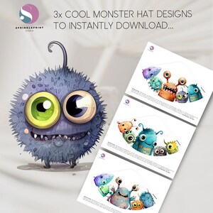 PRINTABLE Halloween Party Hats, Monster Party Hats, Halloween Party ...