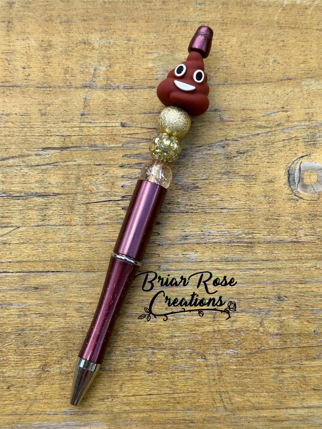3D Poop Emoji Beaded Pen - Etsy
