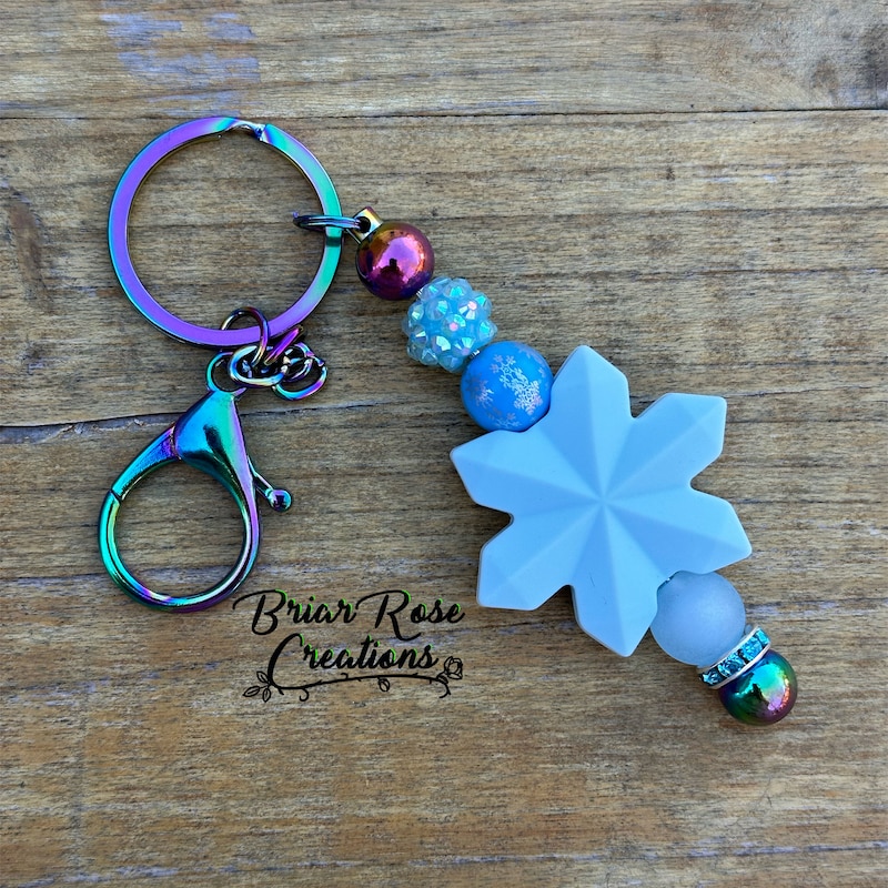 Snowflake Keychain - Etsy