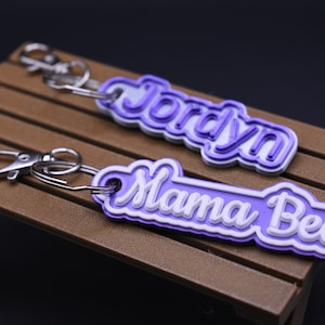 Custom Slim Name Keychain, Simple Personalized Lightweight Bag Tag ...