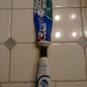 Toothpaste Transfer Tool: Travel Size Refill Tube - Crest & Colgate ...