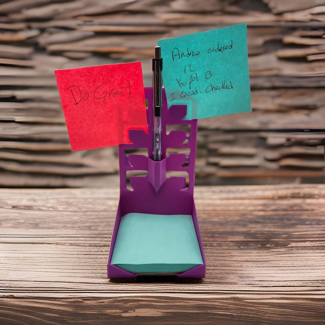 3D Printed Sticky Note Holder: Desk Organizer, Office Decor - Etsy