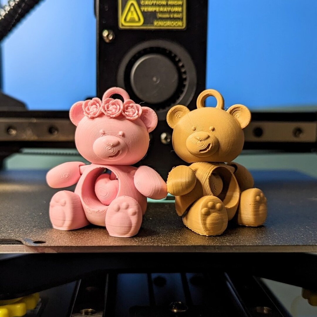 Teddy Bear Fidget Keychain With Heart-shaped Center, Soothing Accessory ...