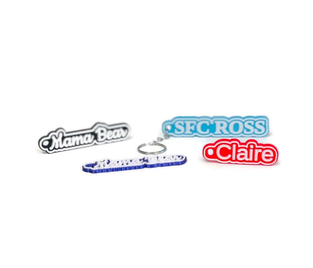 Custom Slim Name Keychain Simple Personalized Lightweight Bag - Etsy