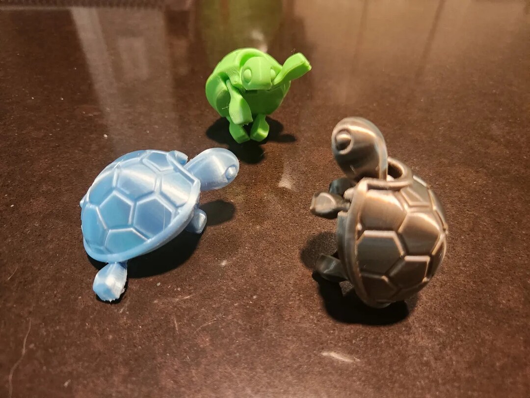 Cute Turtle Articulating 3D Printed Fidget Toy, Handcrafted Interactive ...