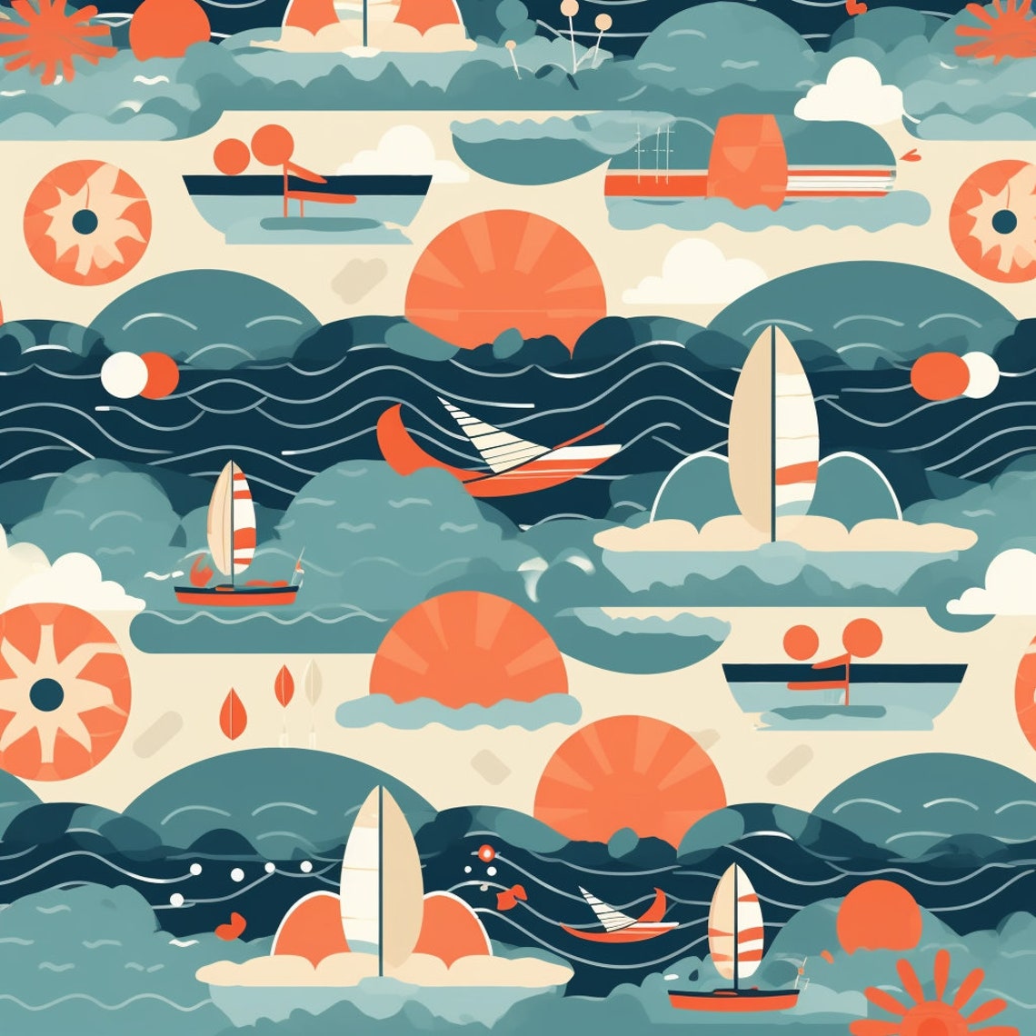 Seaside Serenity: 10 Beach-themed Digital Download Patterns for ...