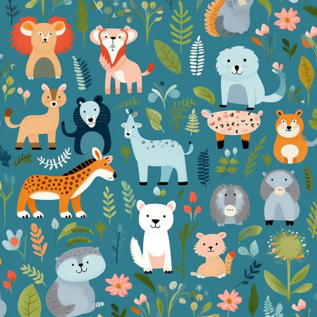 Animal Kingdom: 8 Adorable Animal-themed Patterns for Nursery Décor or ...