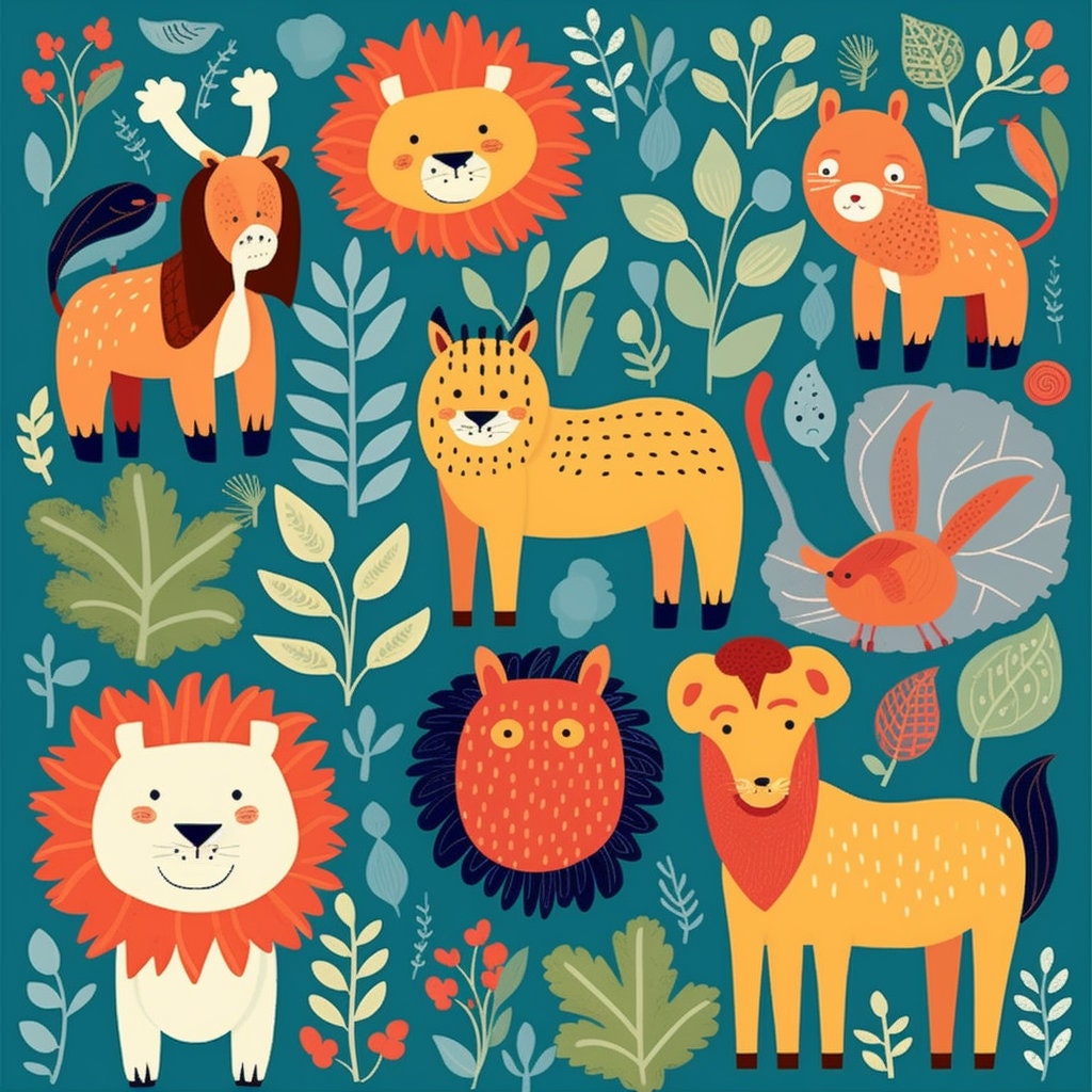 Animal Kingdom: 8 Adorable Animal-themed Patterns for Nursery Décor or ...