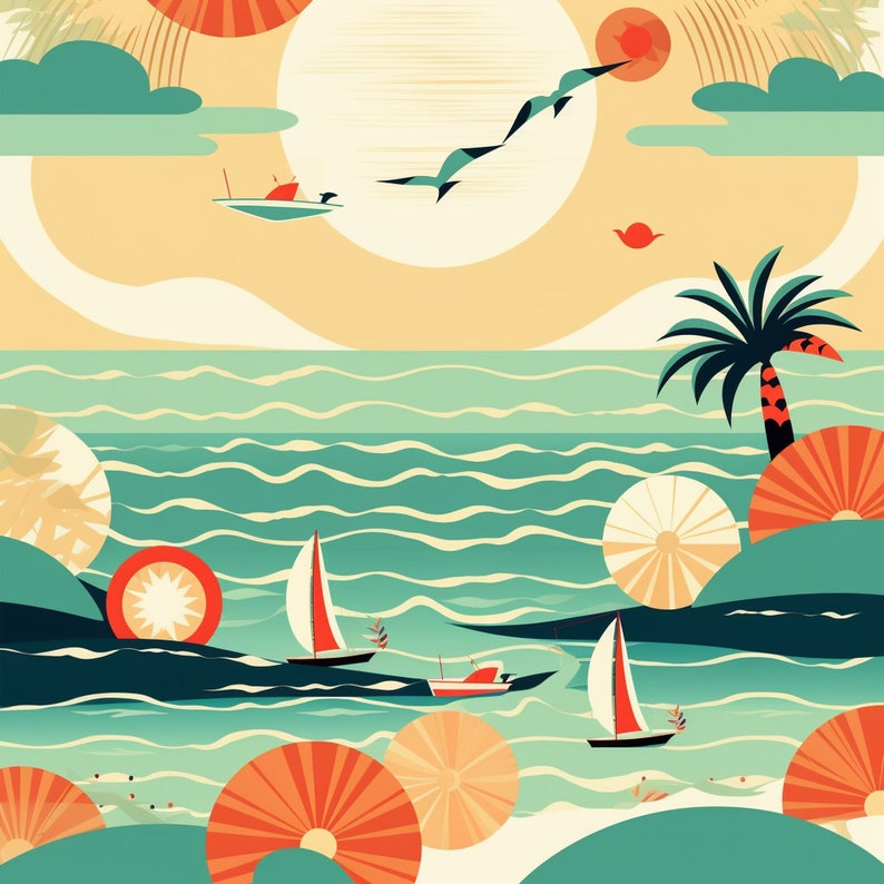 Seaside Serenity: 10 Beach-themed Digital Download Patterns for ...