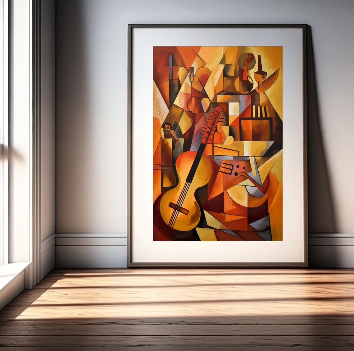 Ai-created Oil Painting, Cubist Interpretation, Musical Scene, Various ...