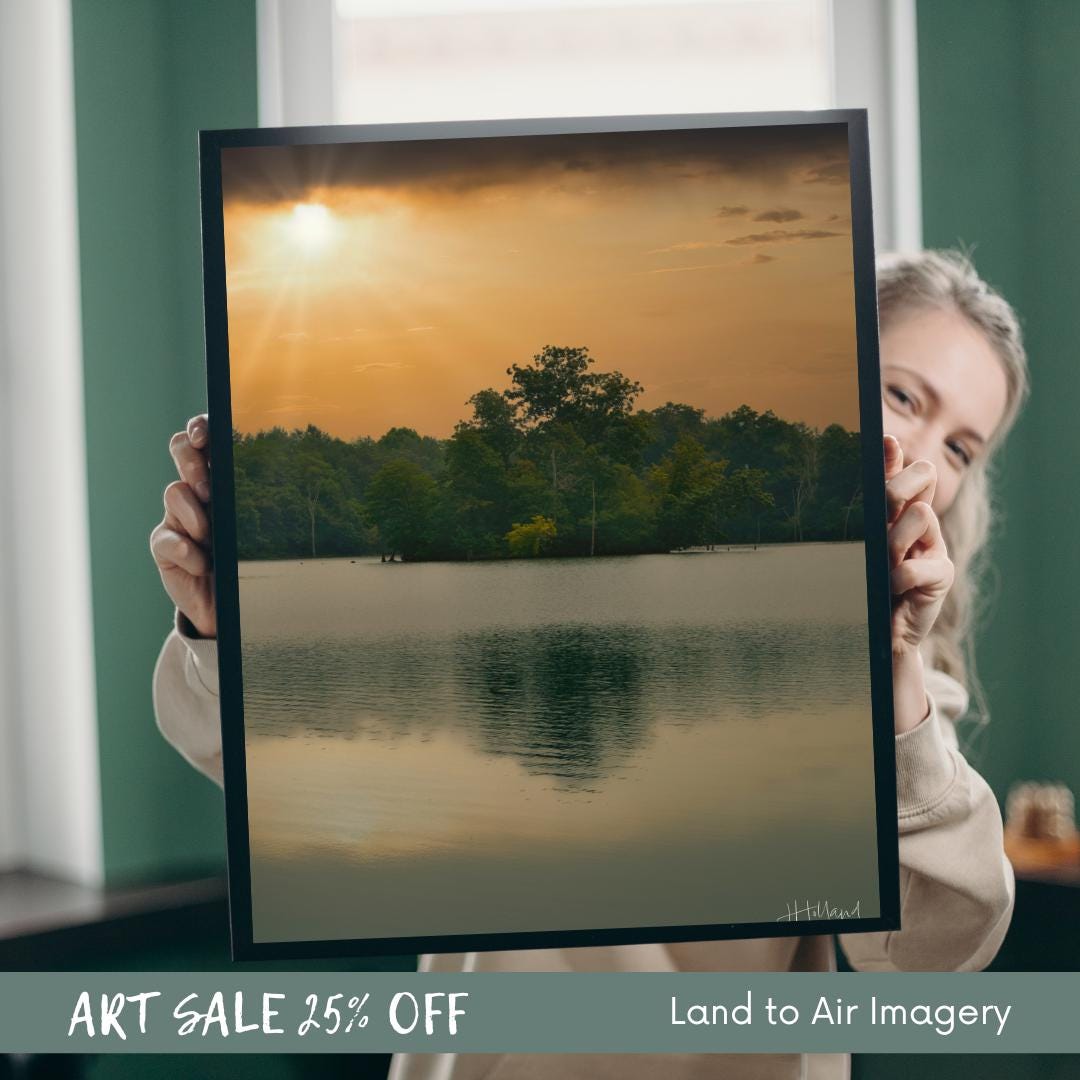 Poster Print, Benjy Kinman Lake Island Photo, Sunset Wall Art, Lake ...