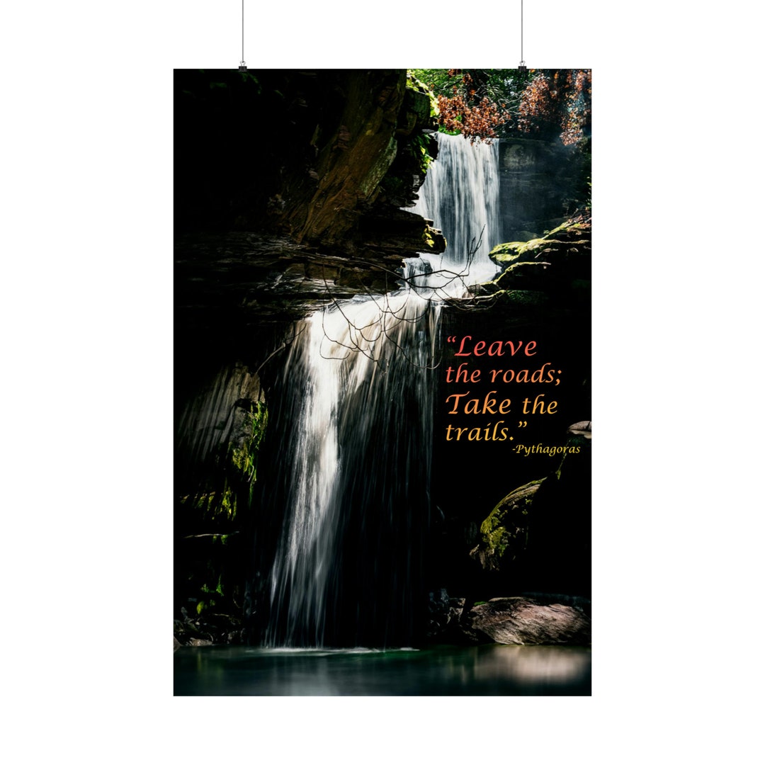 Inspirational Quote Waterfall Art, Canvas Home Decor, Nature Canvas ...