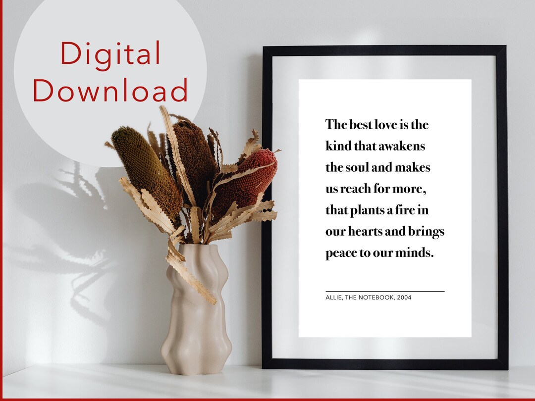 The Notebook / Allie / Best Love / Digital Download / Art Print / Movie ...