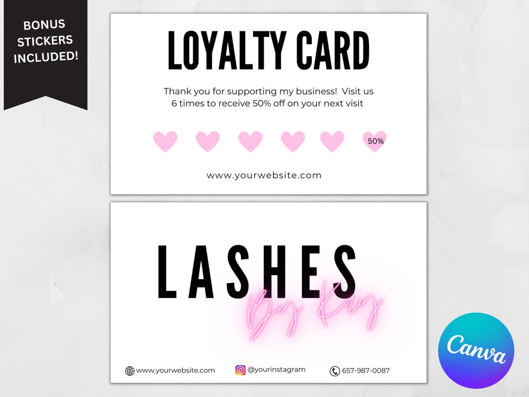Loyalty Card Template | Simple Canva Loyalty Card | Editable Canva ...