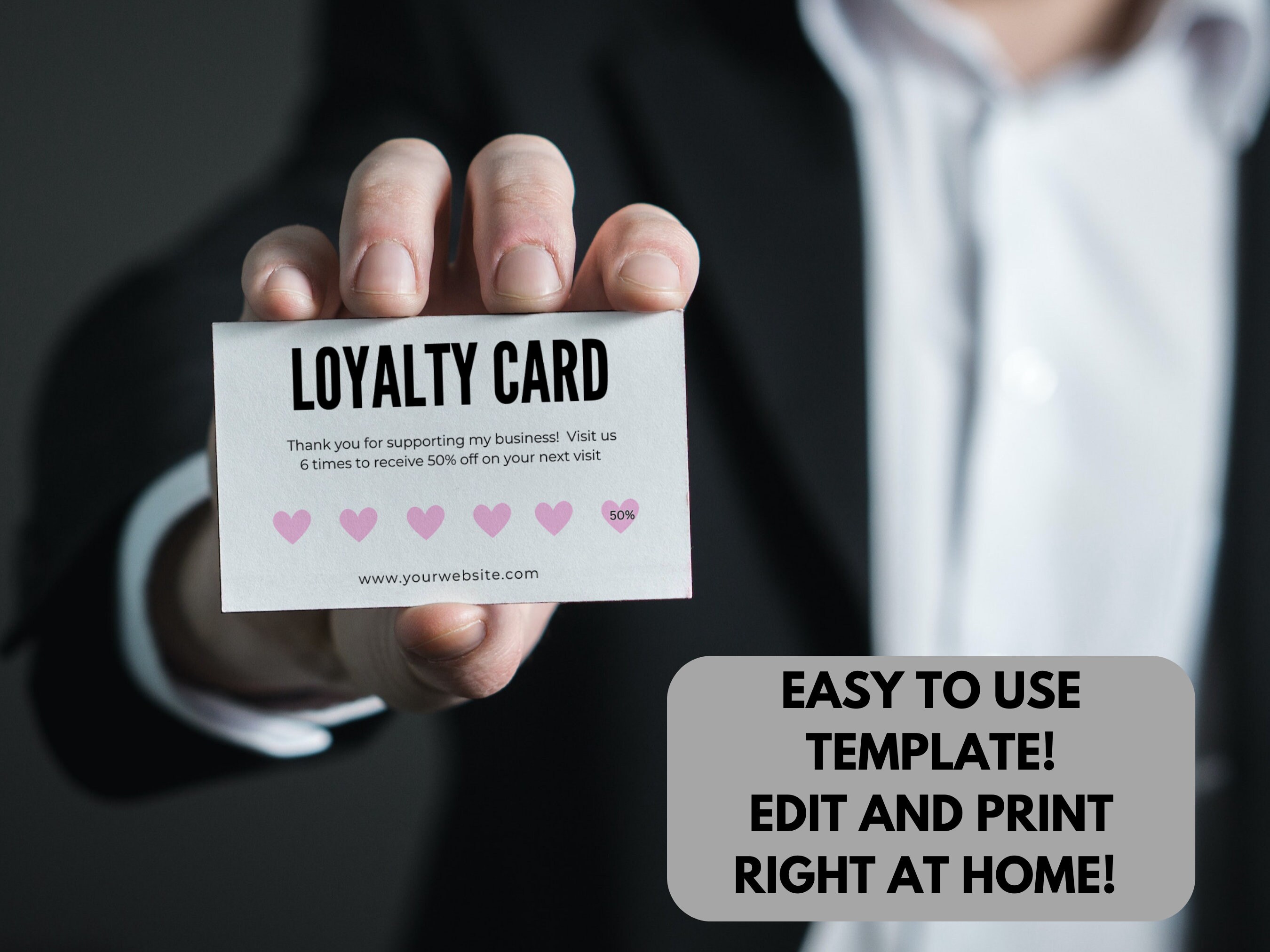 Loyalty Card Template | Simple Canva Loyalty Card | Editable Canva ...