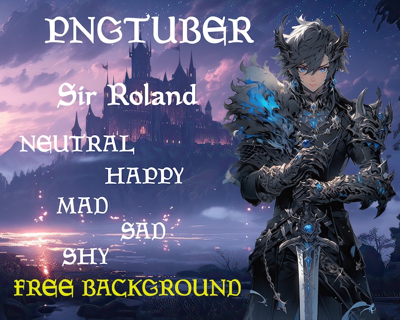 PNGTUBER - Knight - Vtuber - 5 Expressions - Premade - Male - Streamer - Warrior - 2D Model ...