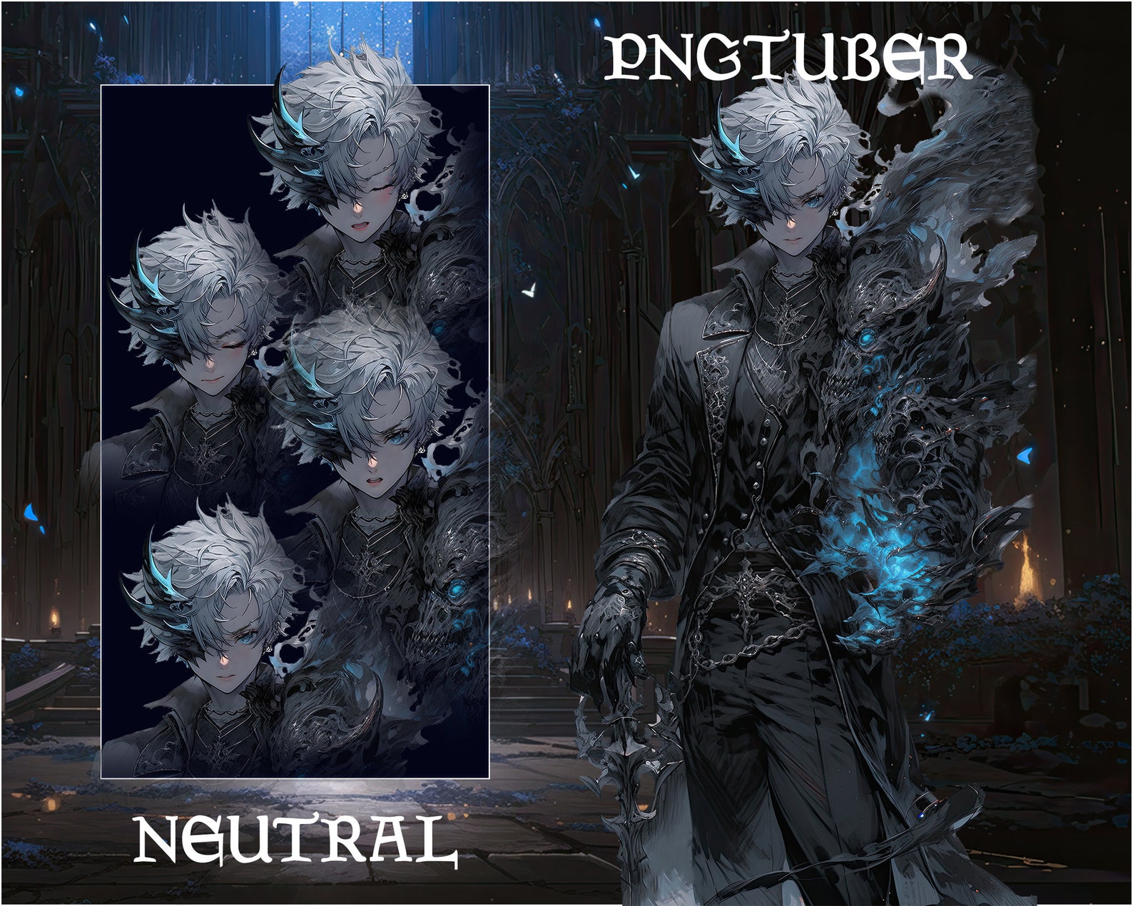 PNGTUBER LORD Vtuber 5 Expressions Lord Premade Png Tuber Male Streamer ...