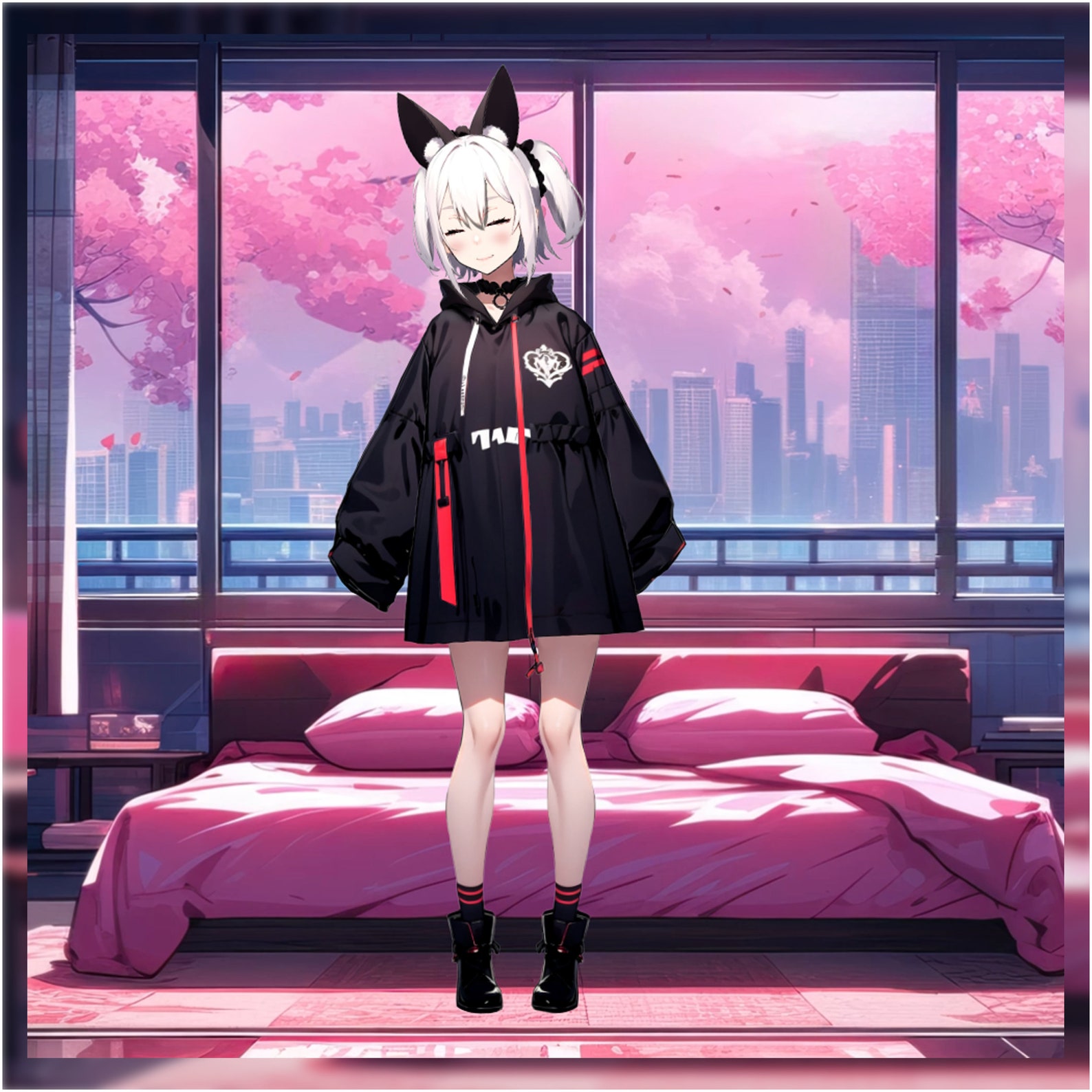 Vtuber Cyber Bunny Girl Live2d Vtuber Full Body Model, Vtube Studio ...