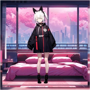 Vtuber - Cyber Bunny Girl Live2d Vtuber Full Body Model, Vtube Studio ...