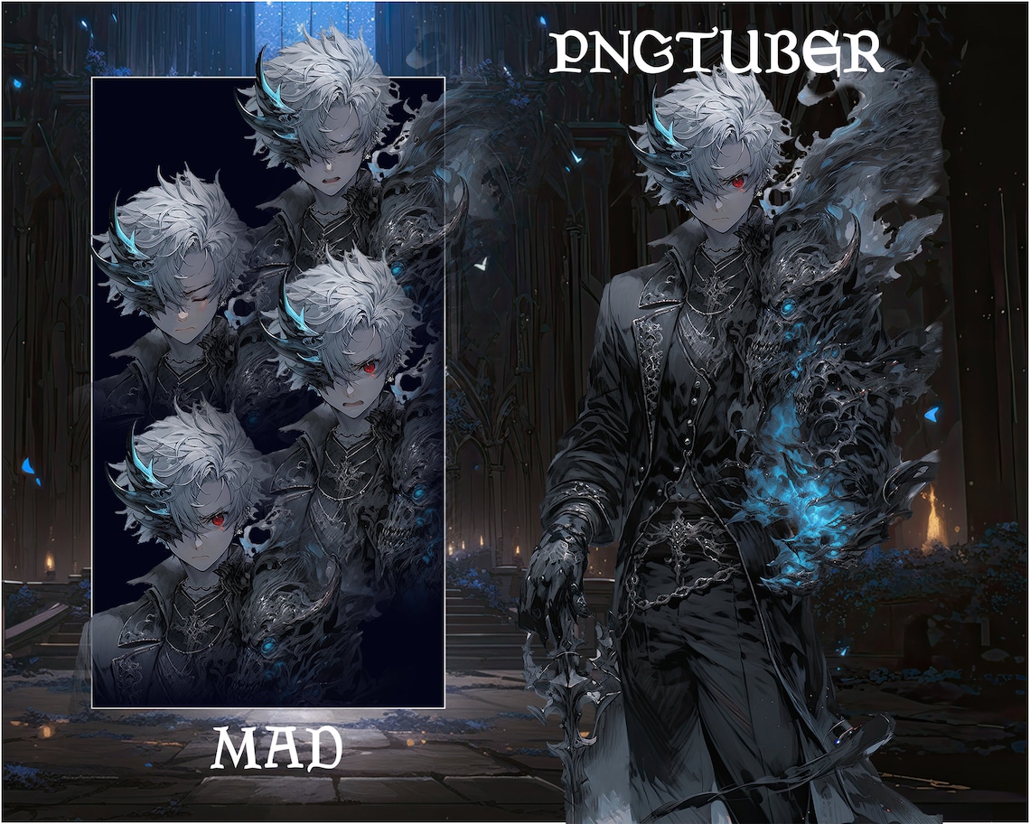 PNGTUBER LORD Vtuber 5 Expressions Lord Premade Png Tuber Male Streamer ...