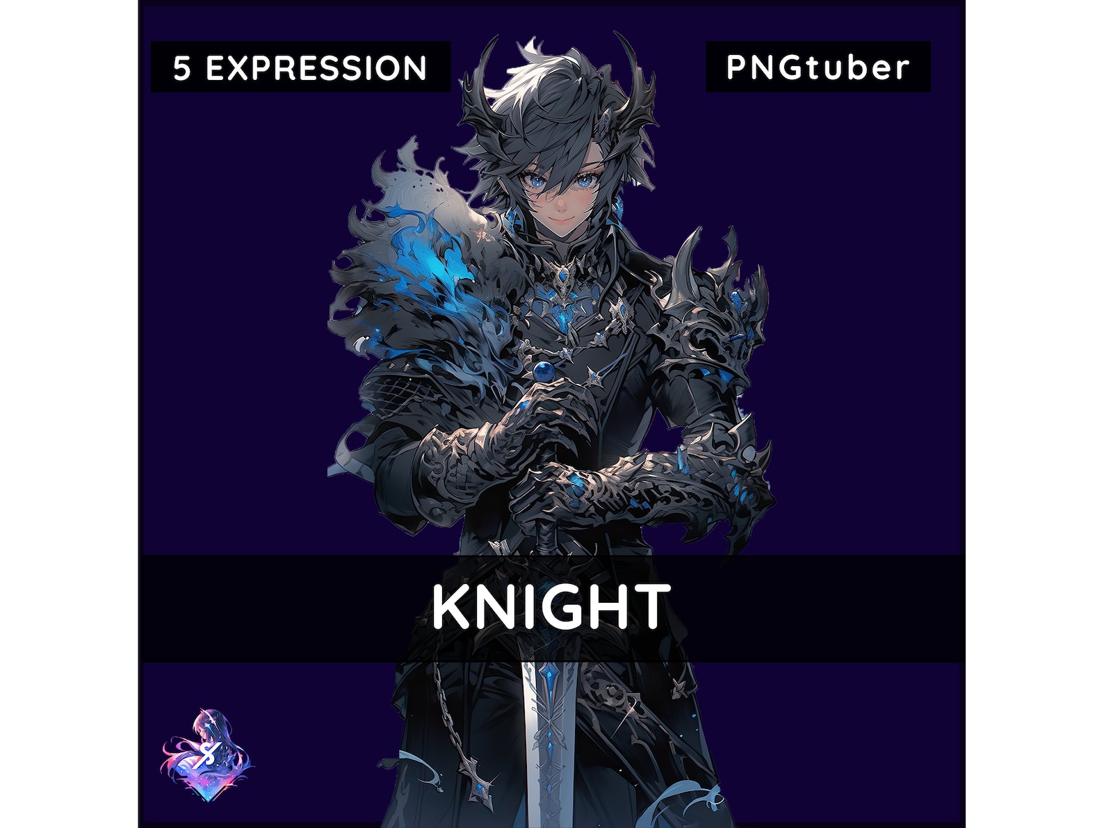 PNGTUBER - Knight - Vtuber - 5 Expressions - Premade - Male - Streamer ...