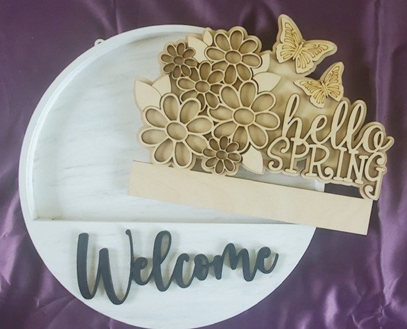 Hello Spring- Welcome Door Hanger DIY Kit - Etsy