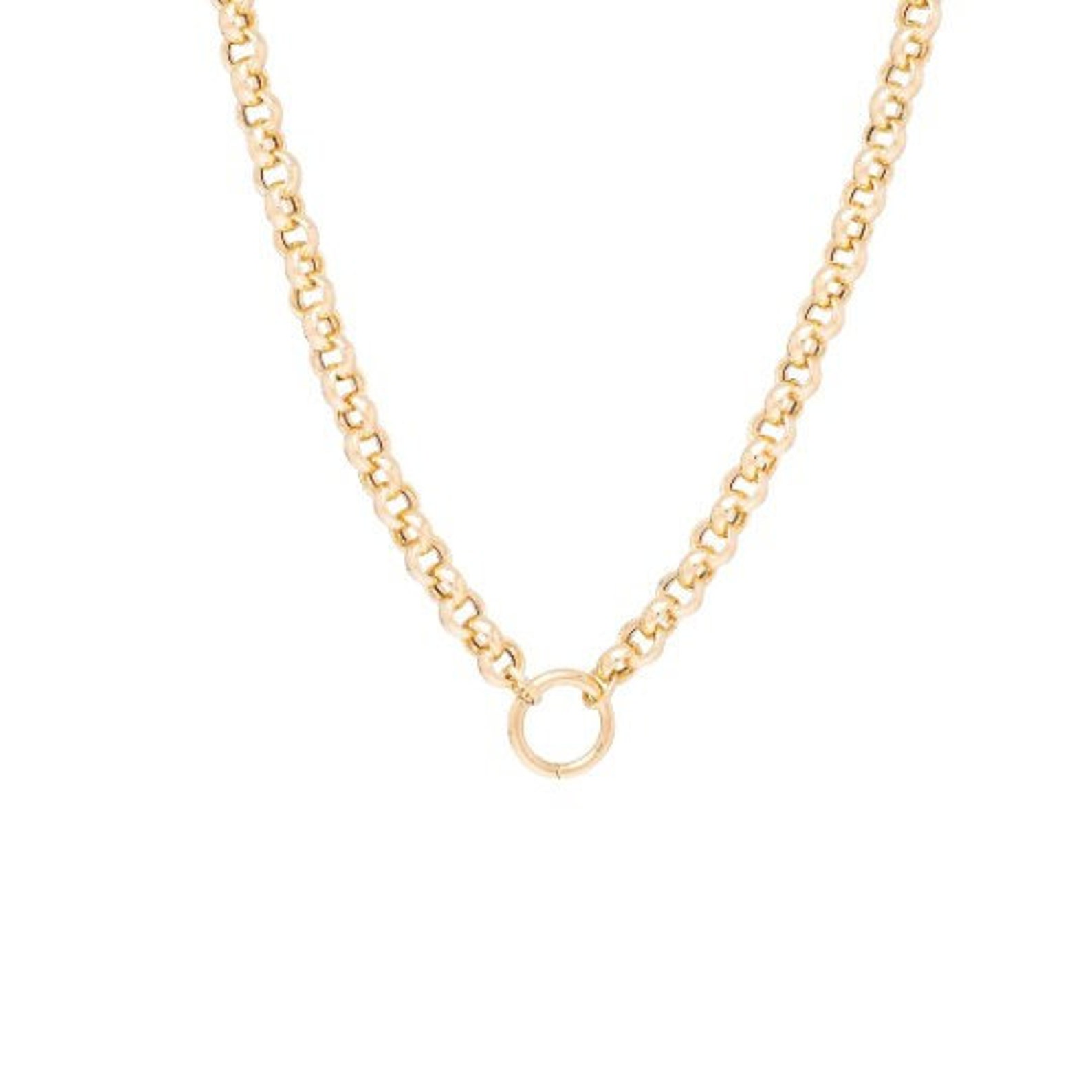 Jumbo Rolo Chain 14K Solid Gold Rolo Belcher Chain Chunky Rolo Chain ...