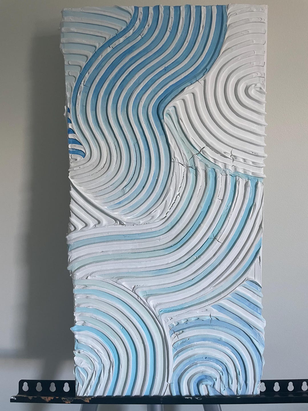 Blue Wave Textured Wall Art - Etsy