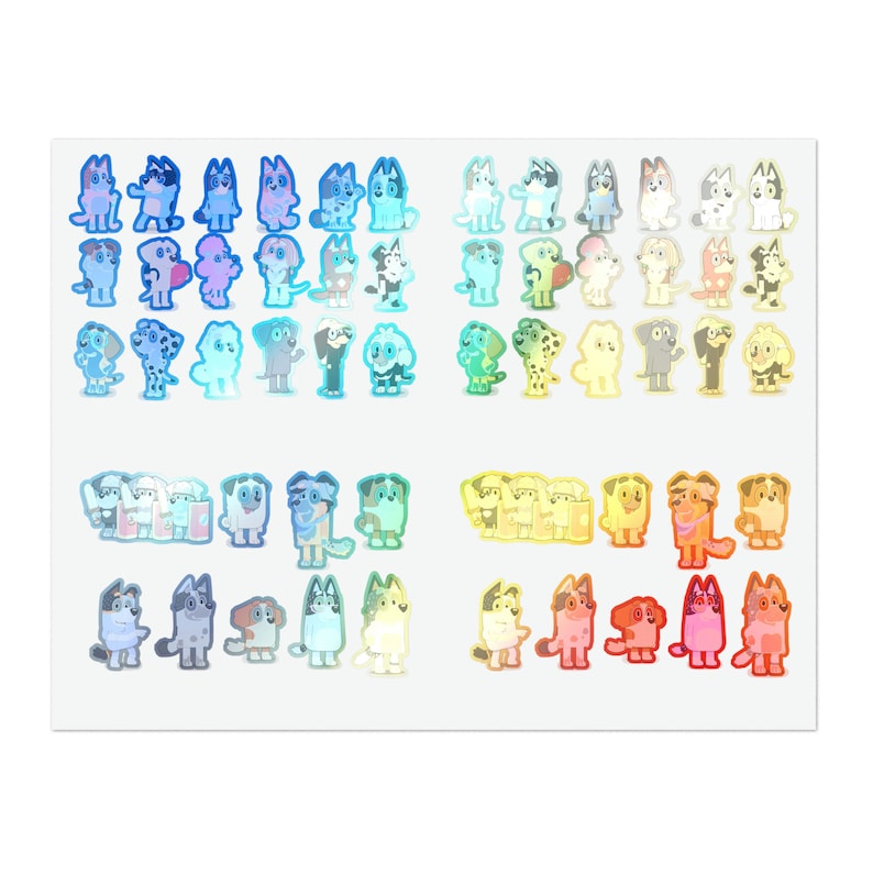 Bluey Sticker Sheet Bluey and Friends Heeler Family - Etsy Canada