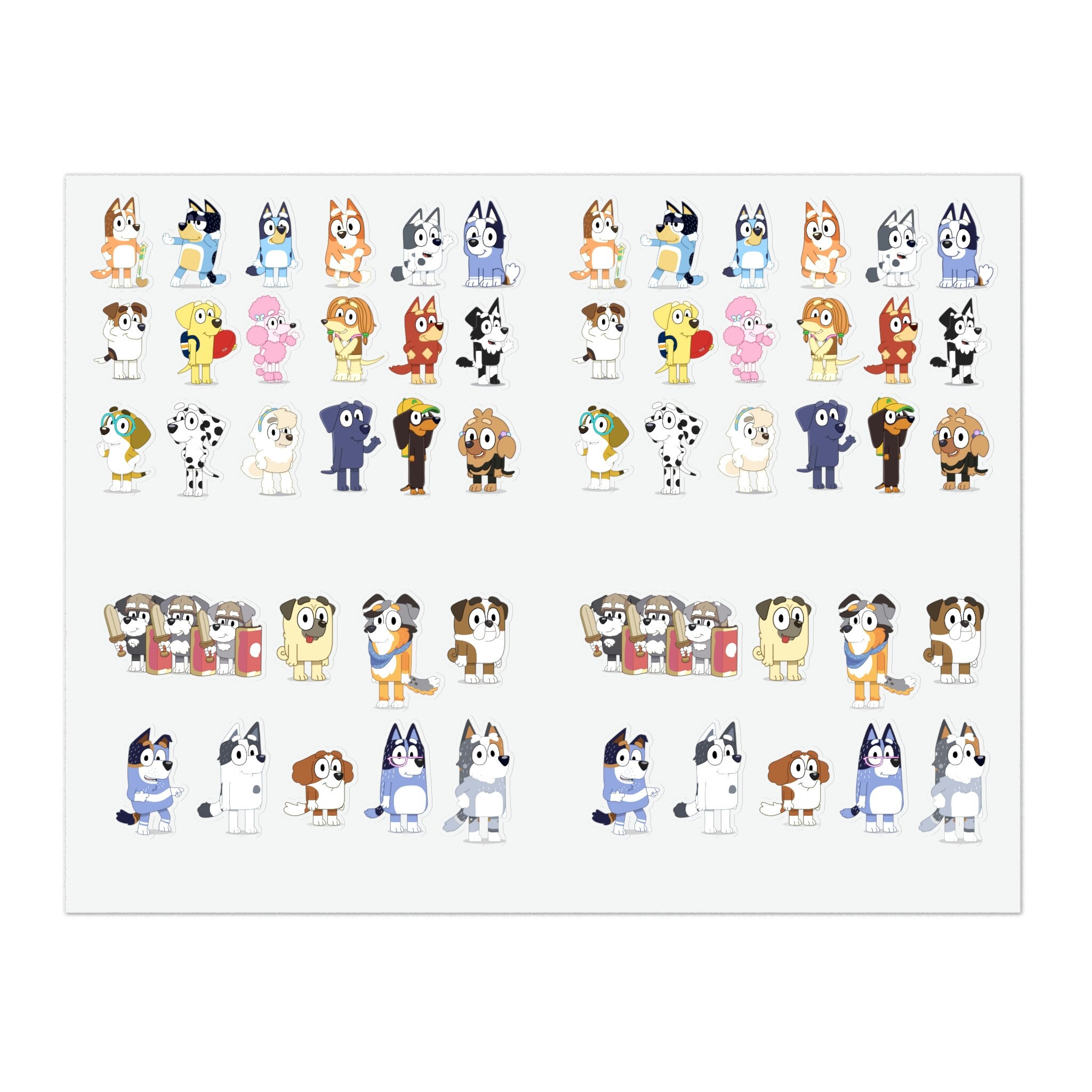 Bluey Sticker Sheet Bluey and Friends Heeler Family - Etsy UK