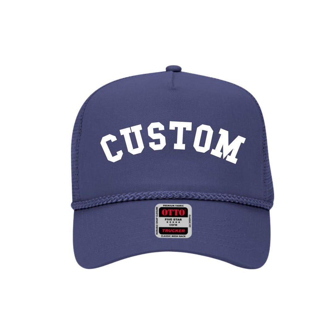 Custom Roped Hat| OTTO CAP 5-panel Mid Profile Mesh Back Trucker Hat | Customizable Trucker Cap ...