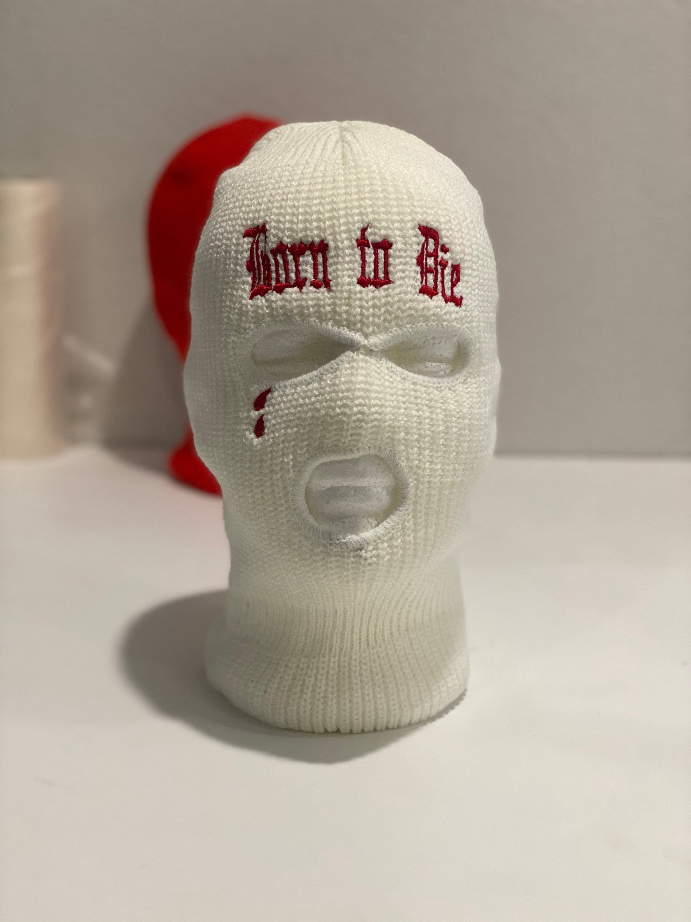 Born to Die Ski Mask| White Balaclava| Custom Ski Mask| Tear Drops| 3 ...