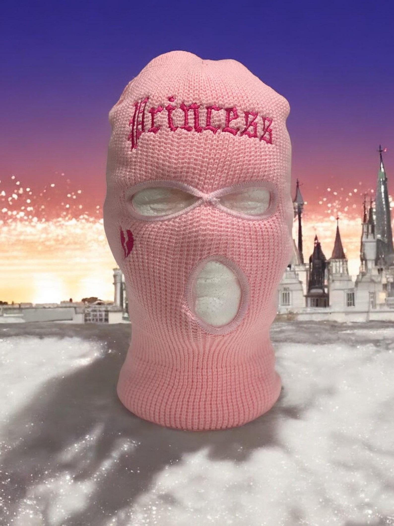 Princess Light Pink Ski Mask Pin 3 Hole Ski Mask Light Pink Mask Custom ...