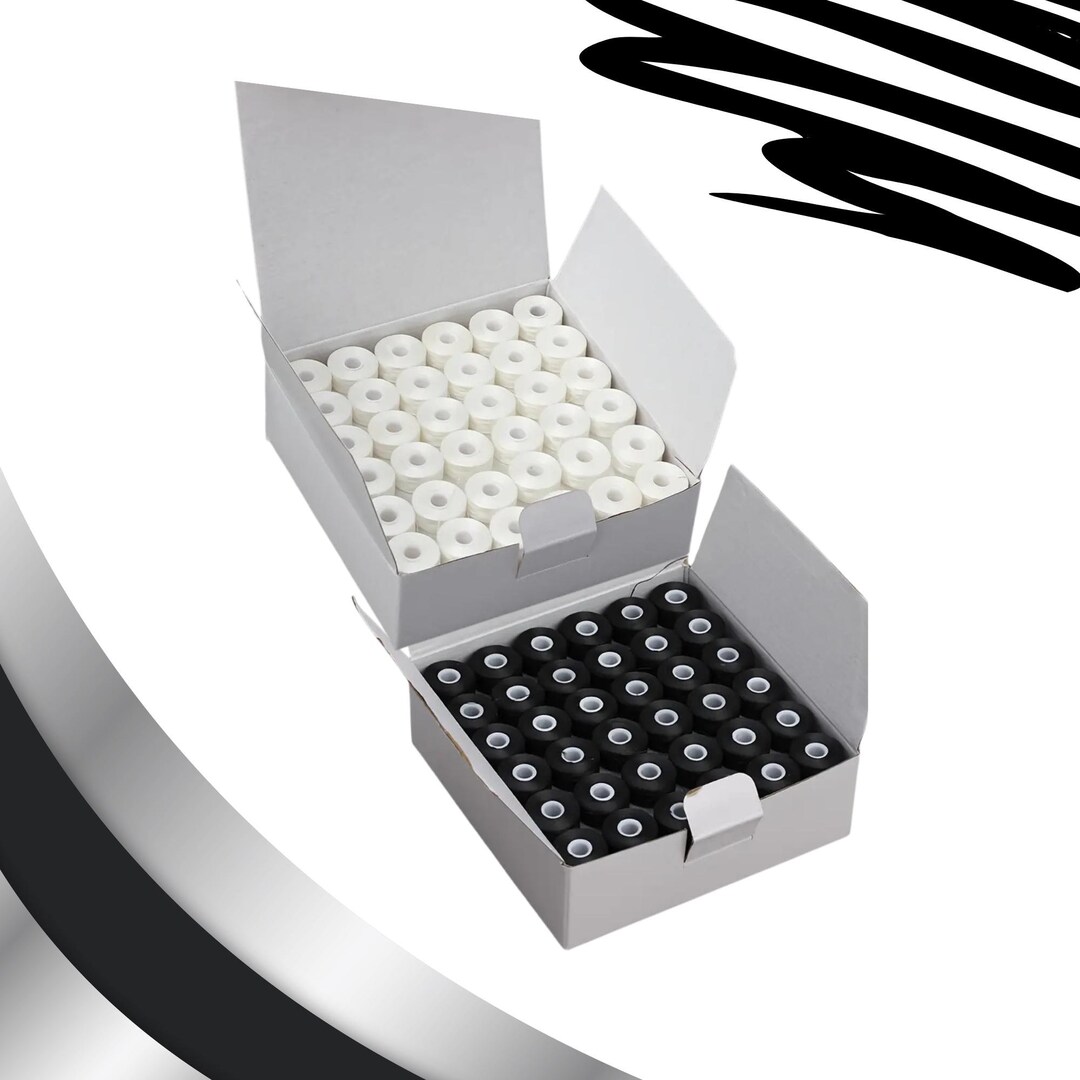 Pre-wound Bobbin Thread Pack Black & White Threads High-quality Sewing ...