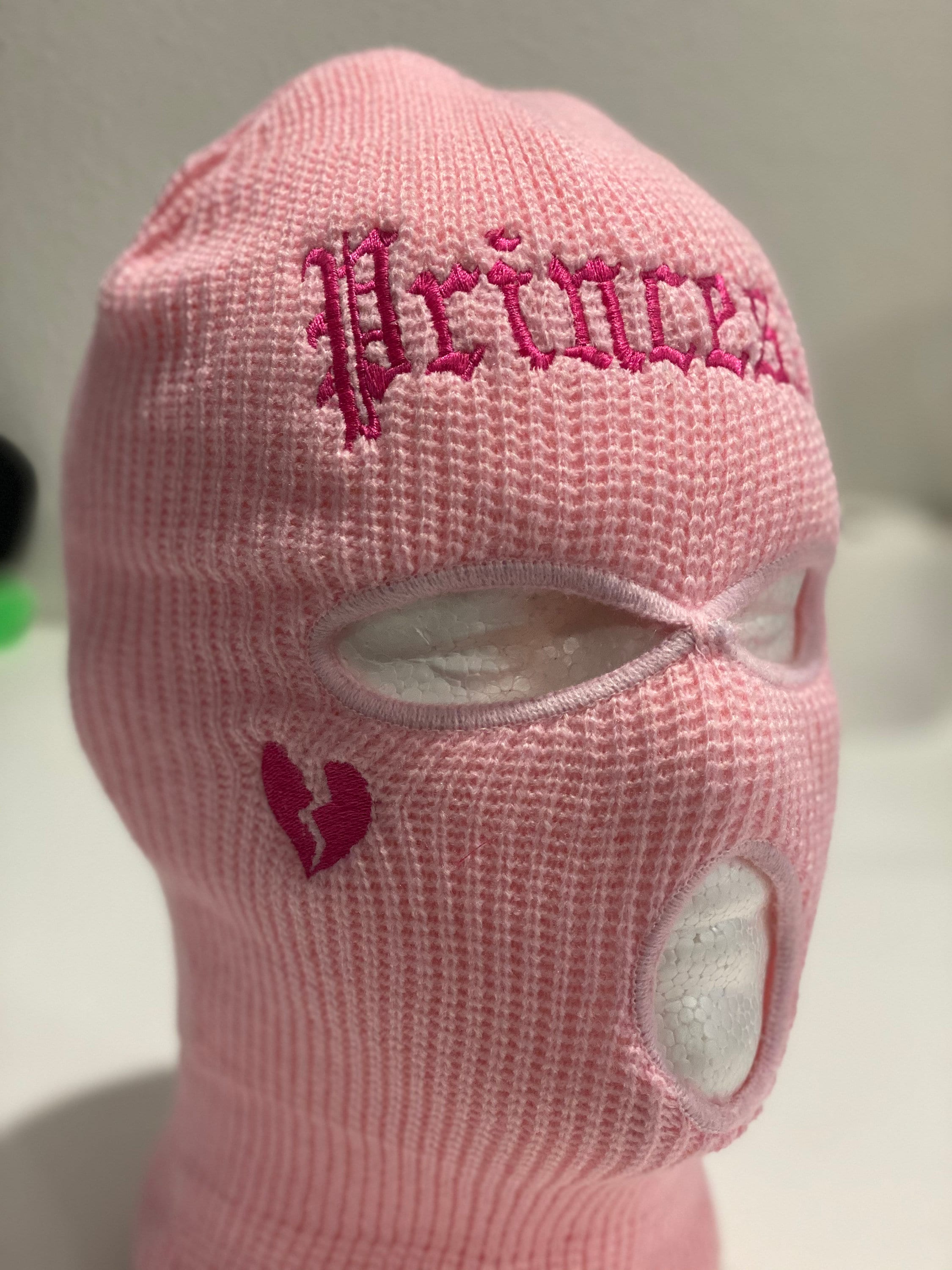 Princess Light Pink Ski Mask| Pin 3 Hole Ski Mask| Light Pink Mask ...