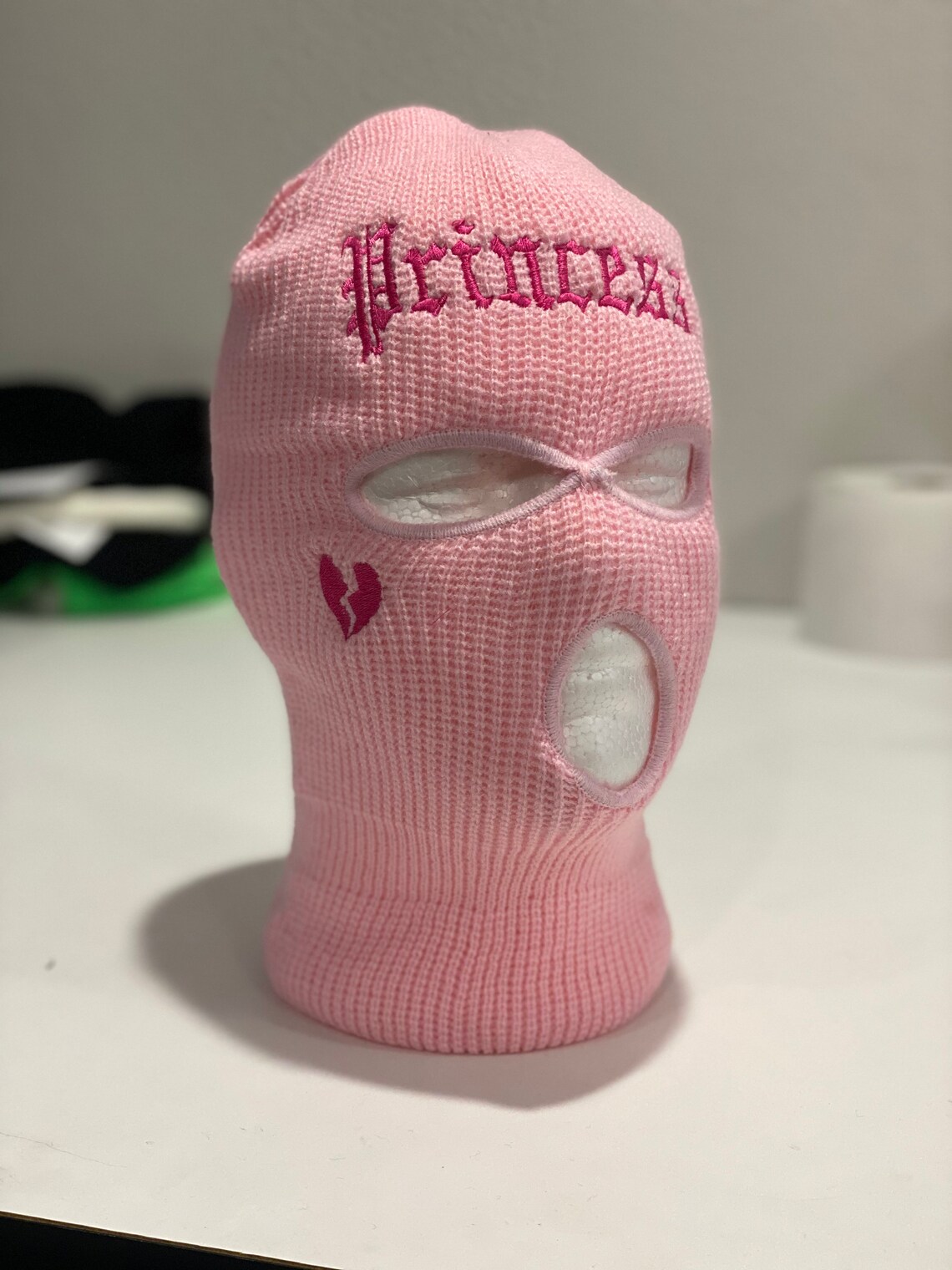 Princess Light Pink Ski Mask Pin 3 Hole Ski Mask Light Pink Mask Custom ...