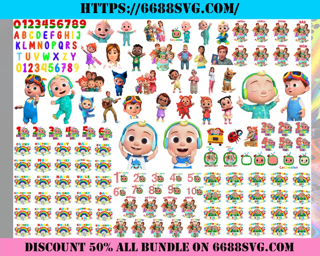 Cocomelon Bundle SVG Funny Cartoon Svg Cocomelon Characters - Etsy