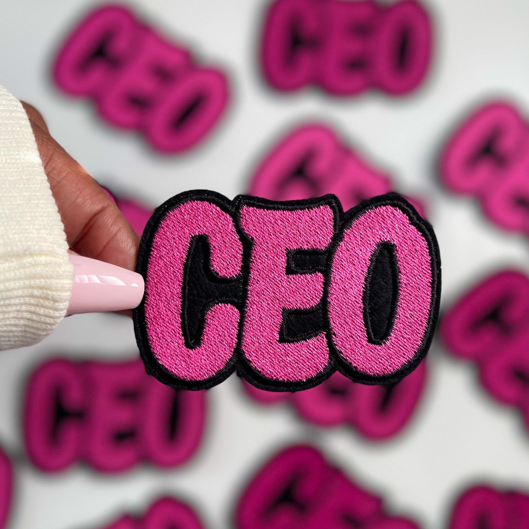 Hot Pink CEO Iron-on Patch Embroidered Badge for Jackets Backpacks ...
