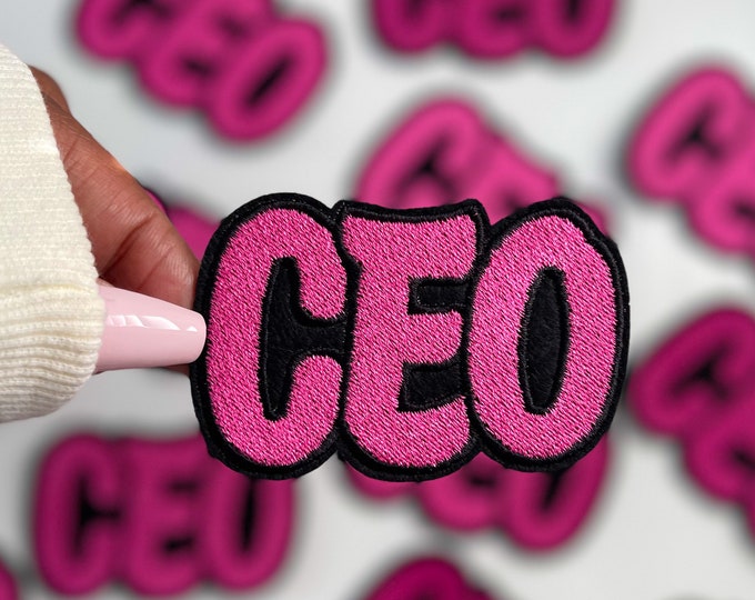 Hot Pink CEO Iron-on Patch Embroidered Badge for Jackets Backpacks ...
