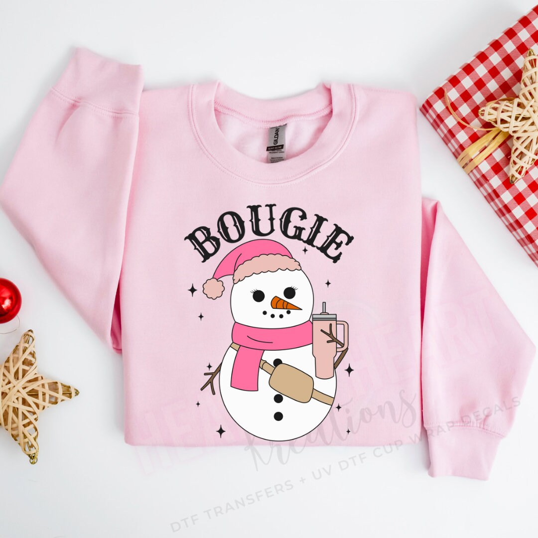 Cute Bougie Snowman DTF Transfer, Bougie Snowman Stanley Tumbler ...