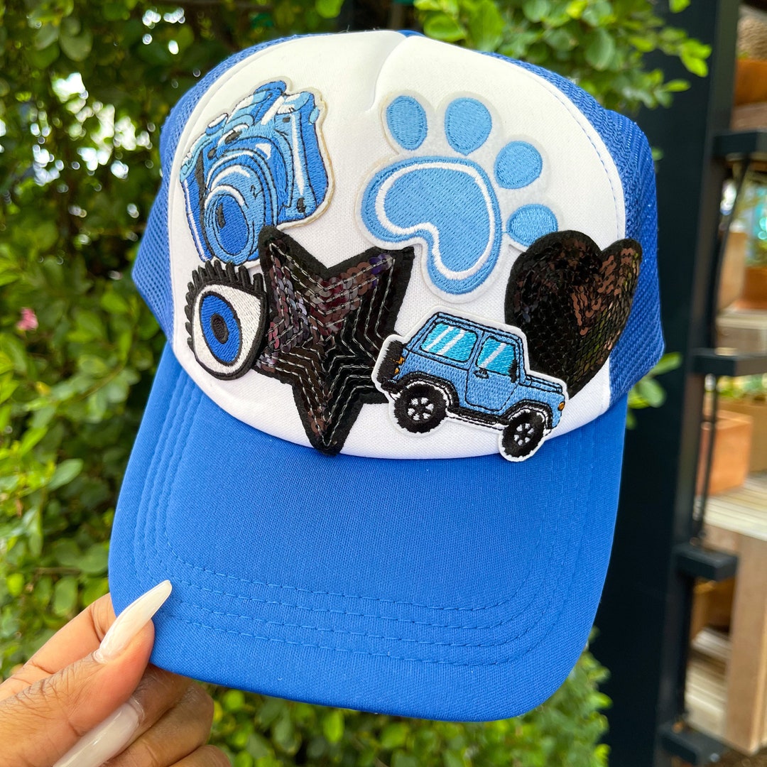 Blue Truck Hat Custom Trucker Hat With Patches Fun Cap Trendy Design ...