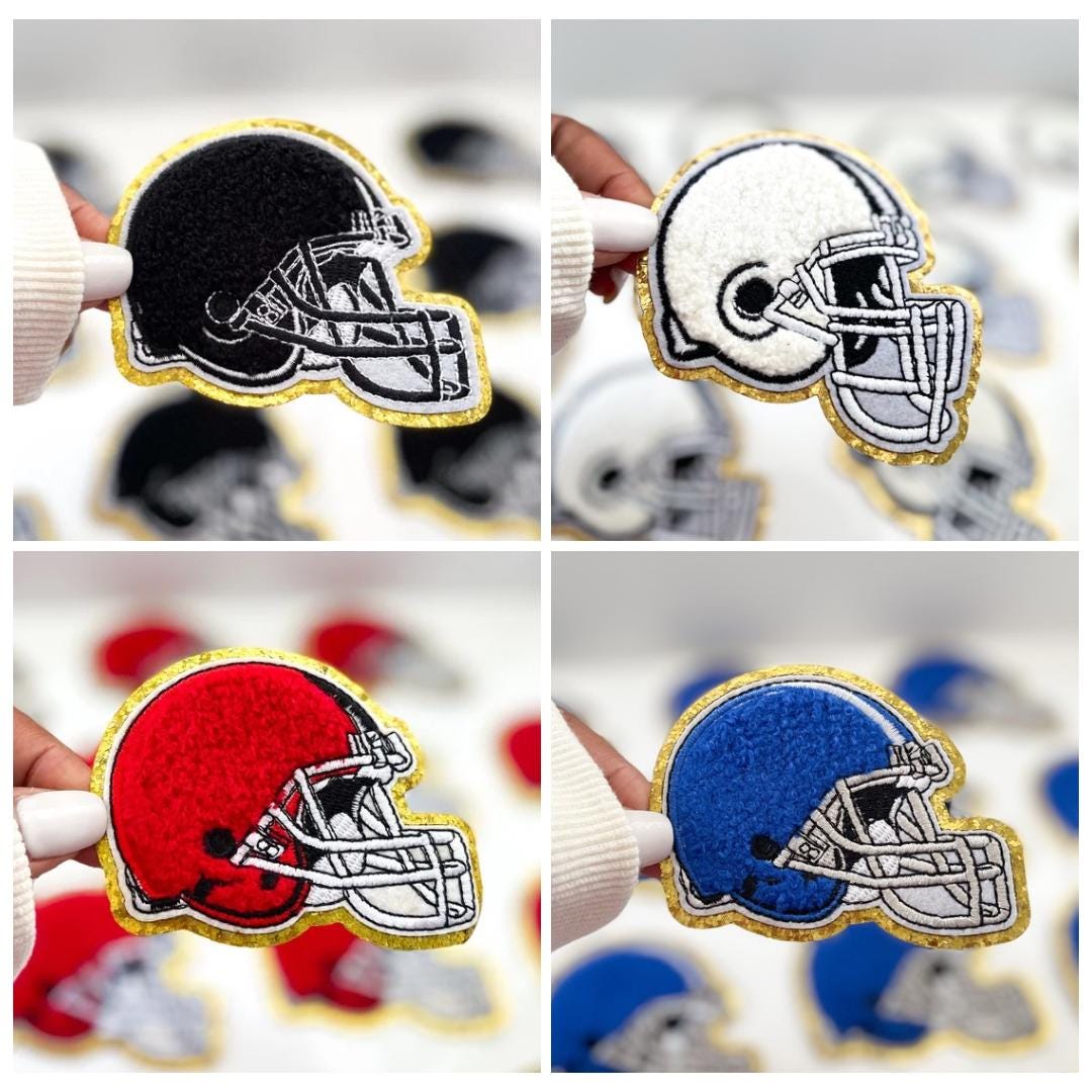 Football Helmet Patch Chenille DIY Hat Patch Trucker Hat Patches Game ...