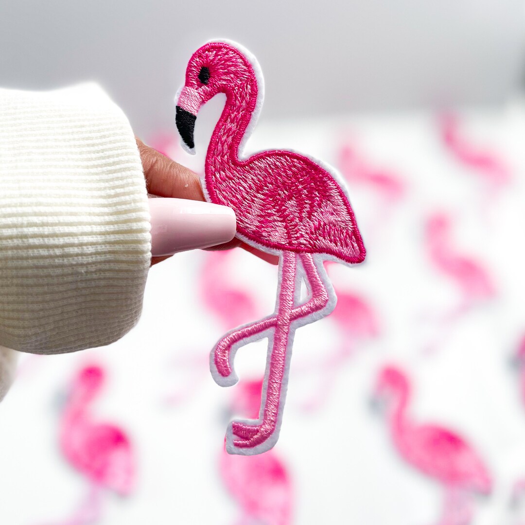 Pink Flamingo Patch - Preppy Iron on Patch for Trucker Hat Patches ...