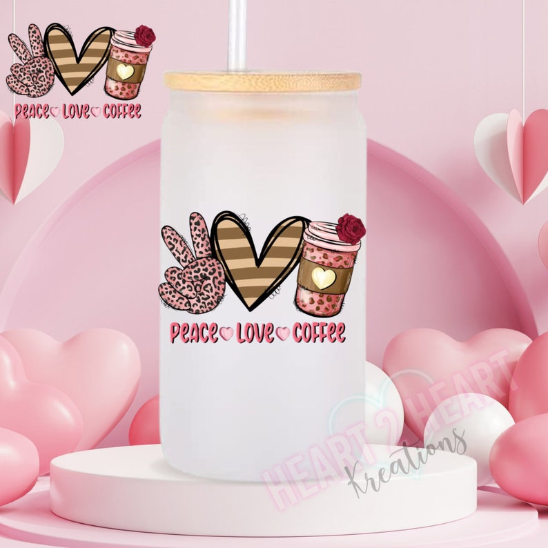 Valentines Glass Cup Wrap,valentines Sticker, Valentines Cup Wrap ...