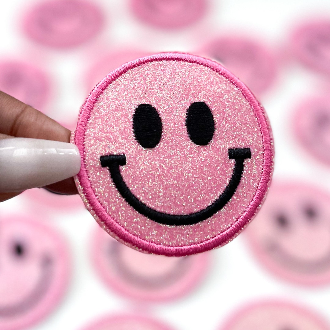 Smiley Face Patch Pink Smiley Patch Fun Iron-on Patch for Trucker Hats ...