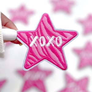 Pink Star Patch Trucker Hat Patches DIY Patch Iron-on Patch PINK Patch Leopard Patch Trucker Cap ...