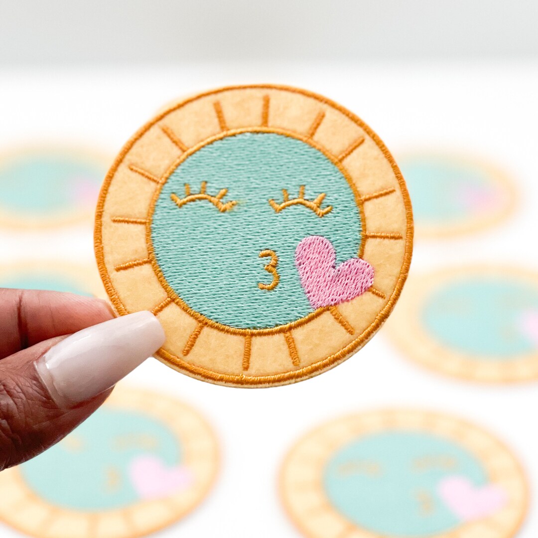 Happy Sun Felt Patch Fun Iron-on Embellishments for Trucker Hats Preppy ...