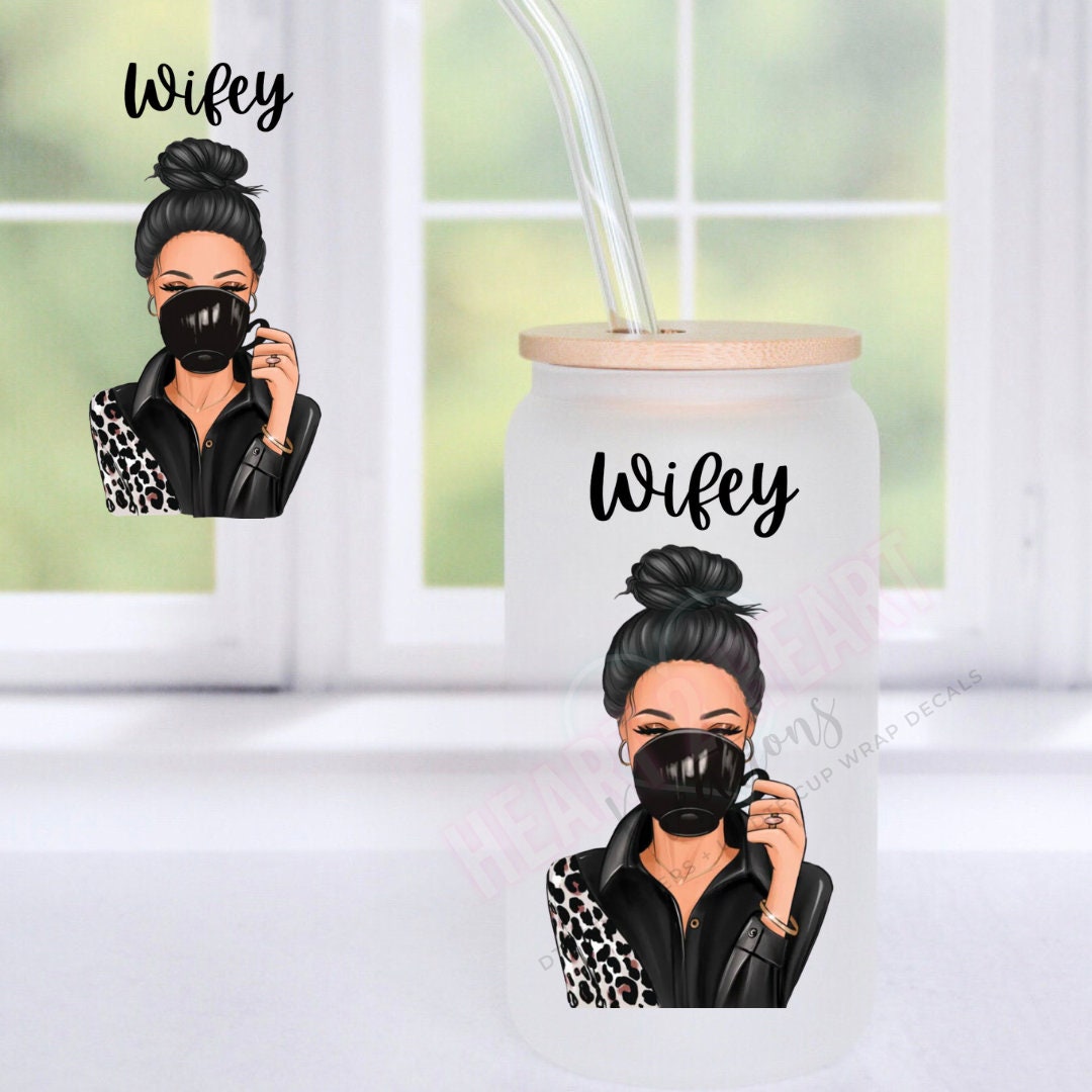 Wifey UV DTF Glass Sticker, Cup Decal for 16oz Libbey, Ready to Apply ...